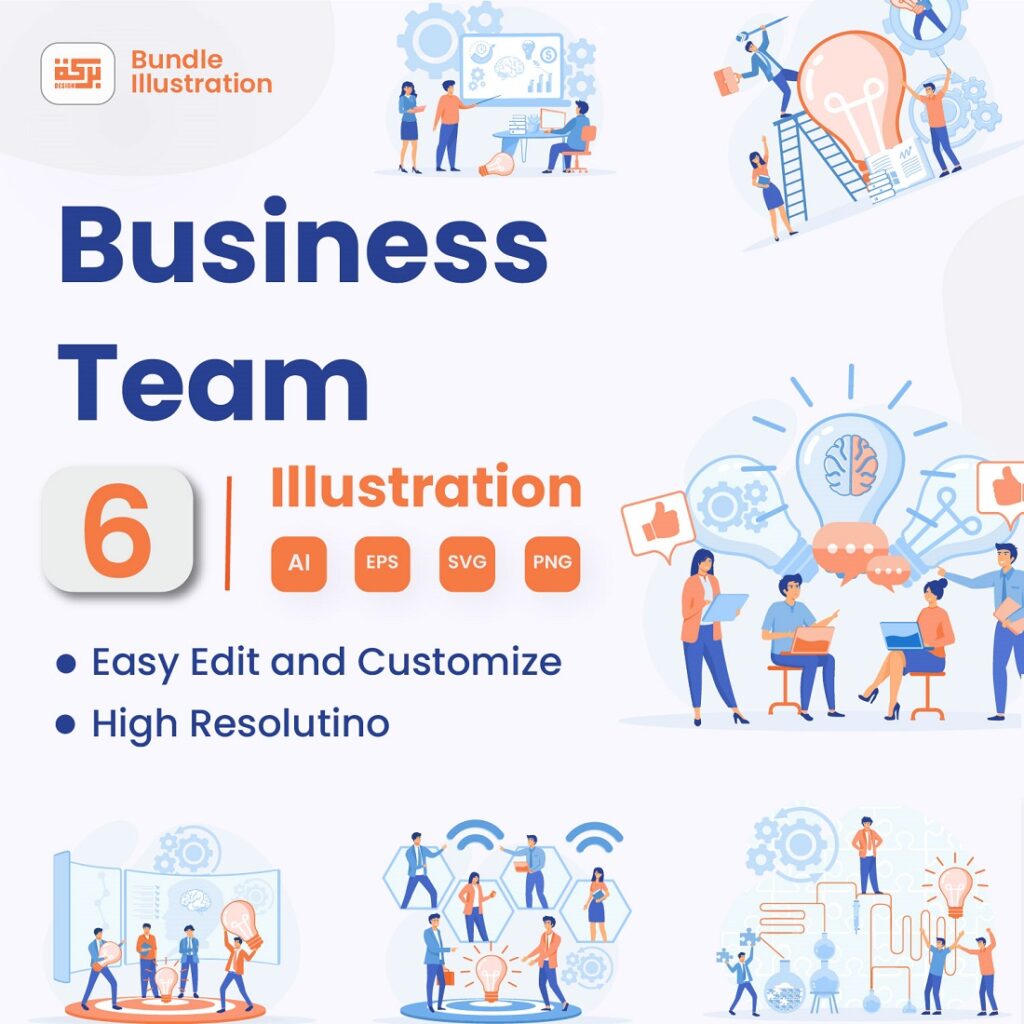 Illustration of Business Collaboration & New Ideas - MasterBundles
