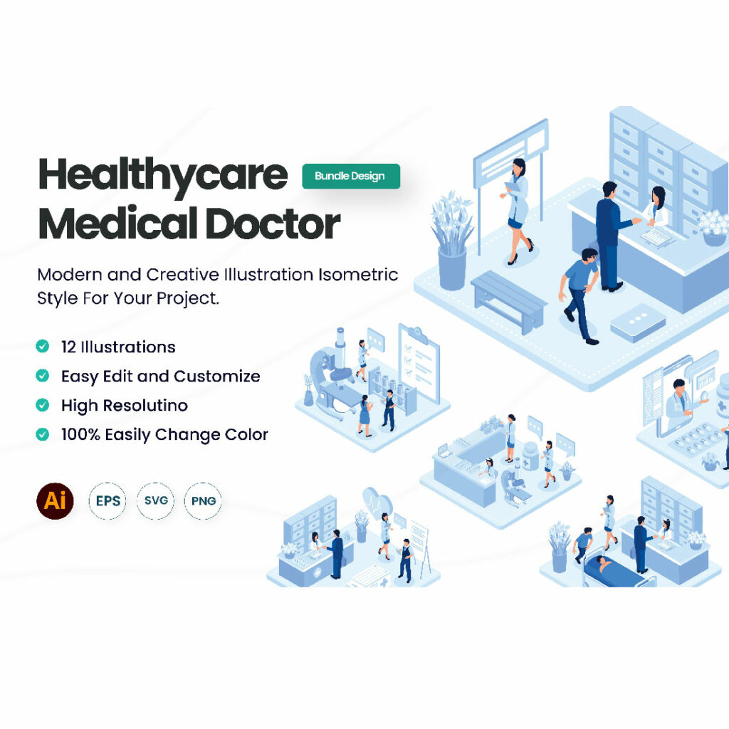 15 Medical & Health Care Related Illustrations for Presentations, Web ...