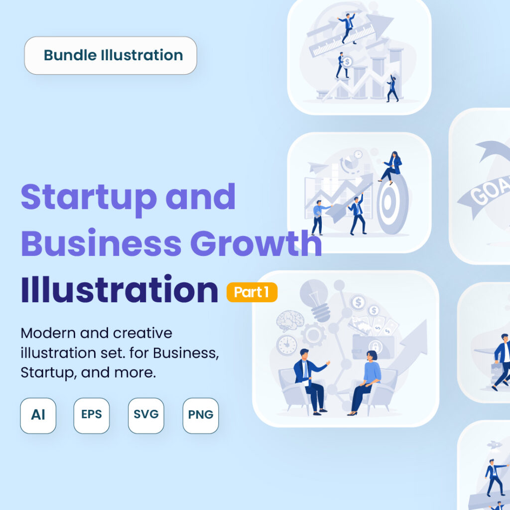 Startup & Business Growth Kit UI Illustrations for Web Apps ...