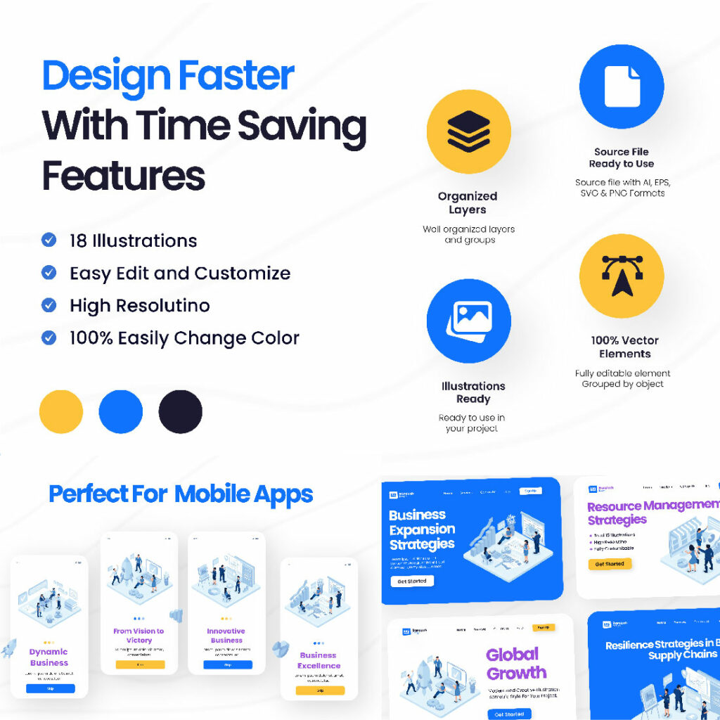 Illustrations Related to Business Strategy - MasterBundles