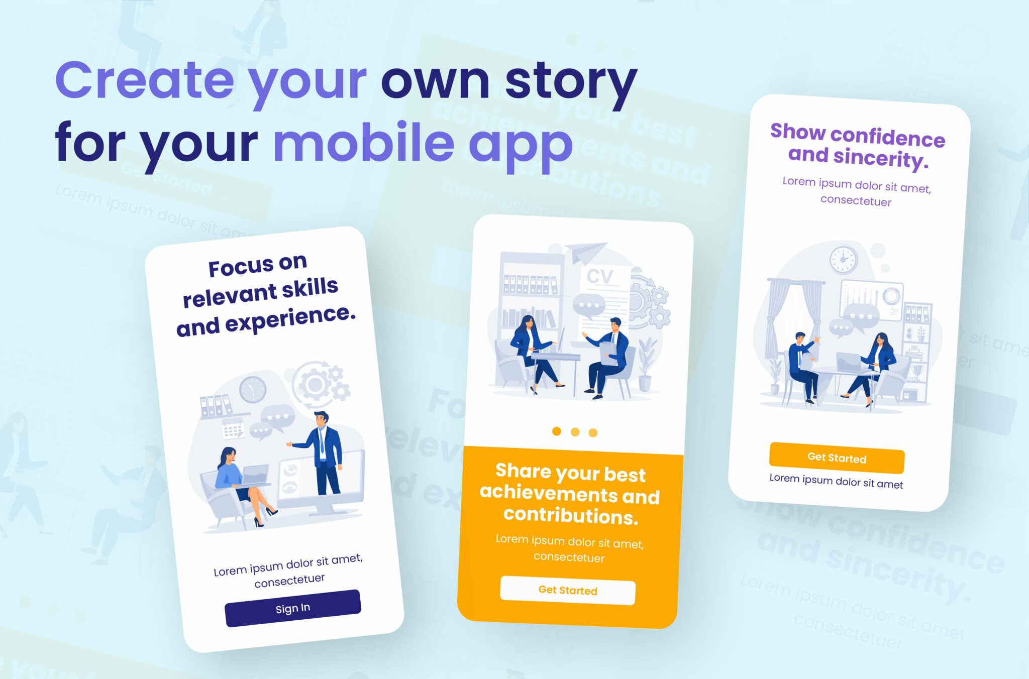 Job Application Interview Kit UI Illustration for Web App ...