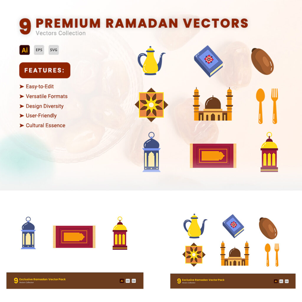 Premium Ramadan Vectors - MasterBundles