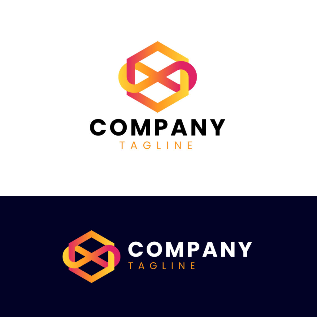 Infinity Hexagon gradient color logo - MasterBundles