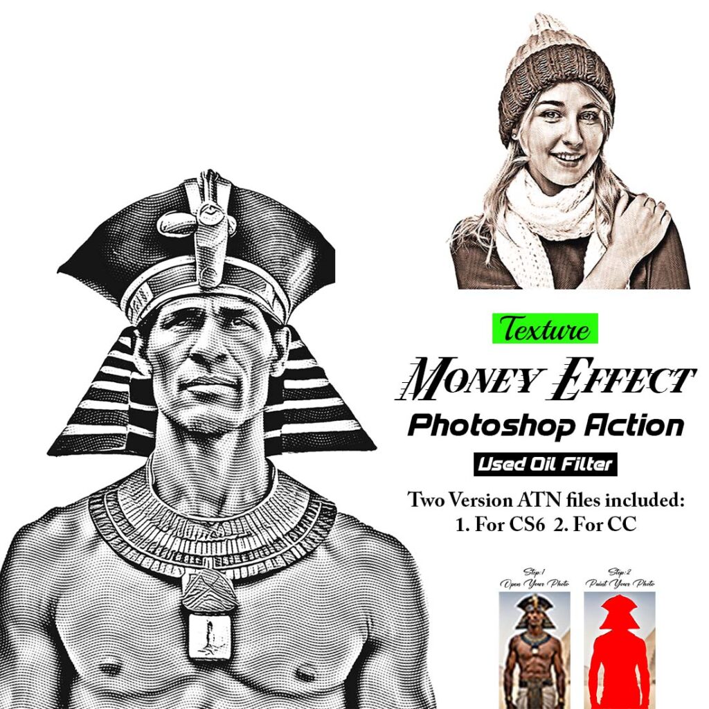 Texture Money Effect Photoshop Action - MasterBundles