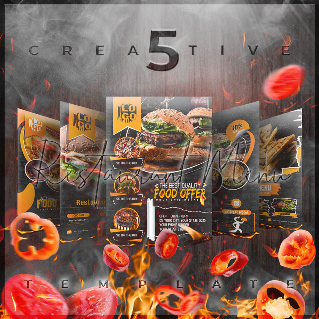 Professional restaurant food menu template. - MasterBundles