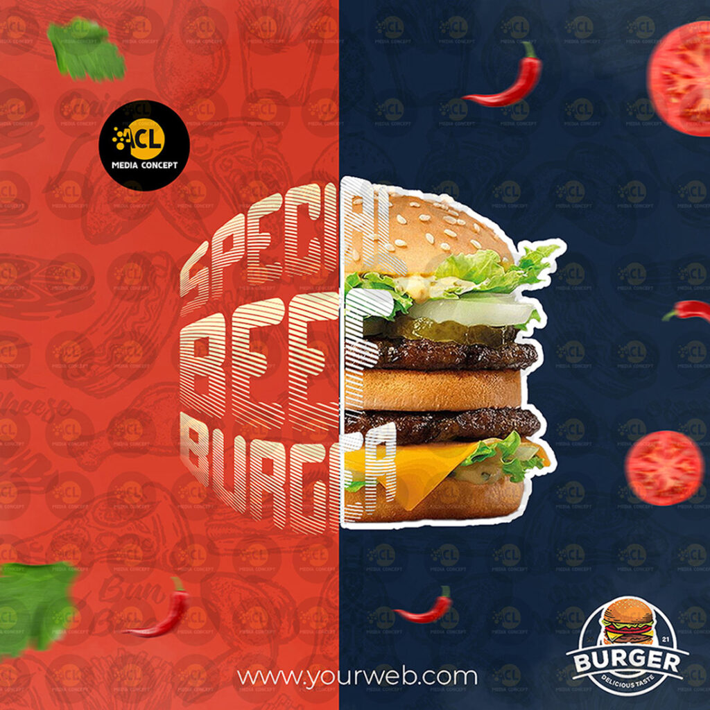 Burger Creative ad - MasterBundles