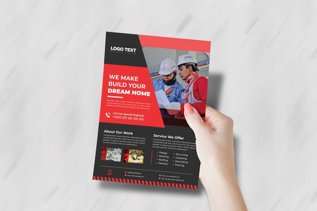 Construction Company Flyer Design - MasterBundles