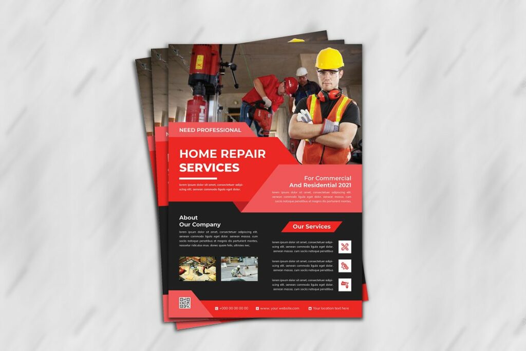 Home Repair Service Flyer Design - MasterBundles