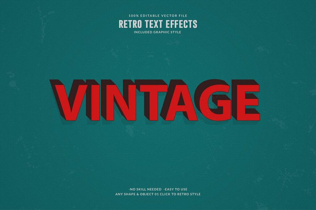 Editable Retro Vector Text Effect - MasterBundles