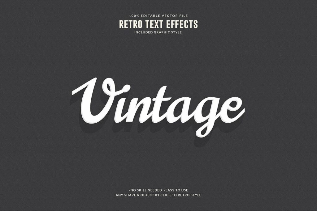 Editable Retro Vector Text Effect - MasterBundles