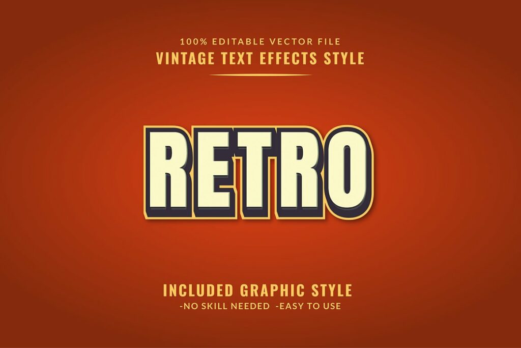 Editable Vector Retro Text Bundle - MasterBundles