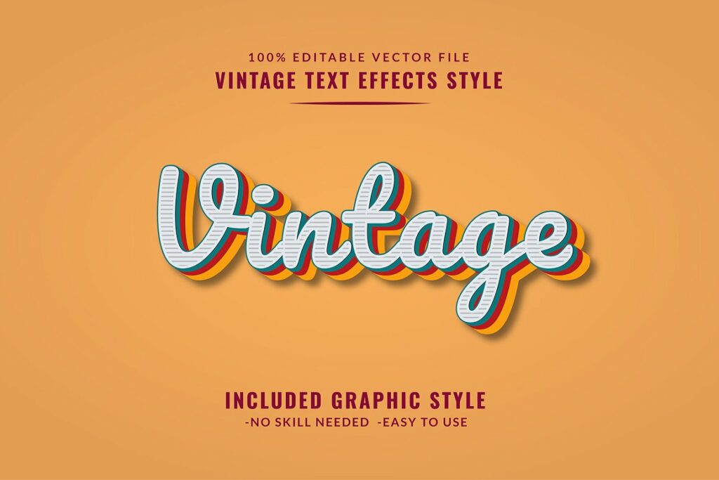 Editable Vector Retro Text Bundle - MasterBundles