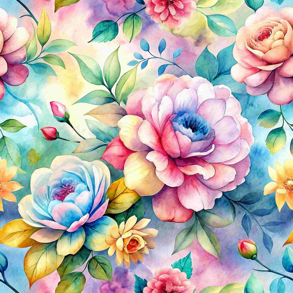 Seamless Floral Watercolor Pattern Bundle: Vibrant Designs for Creative ...