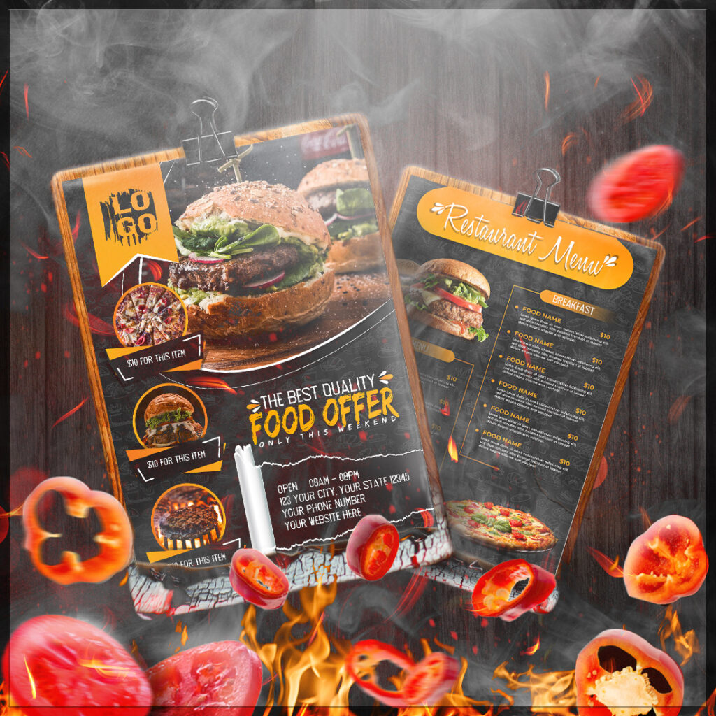 Professional restaurant food menu template. - MasterBundles