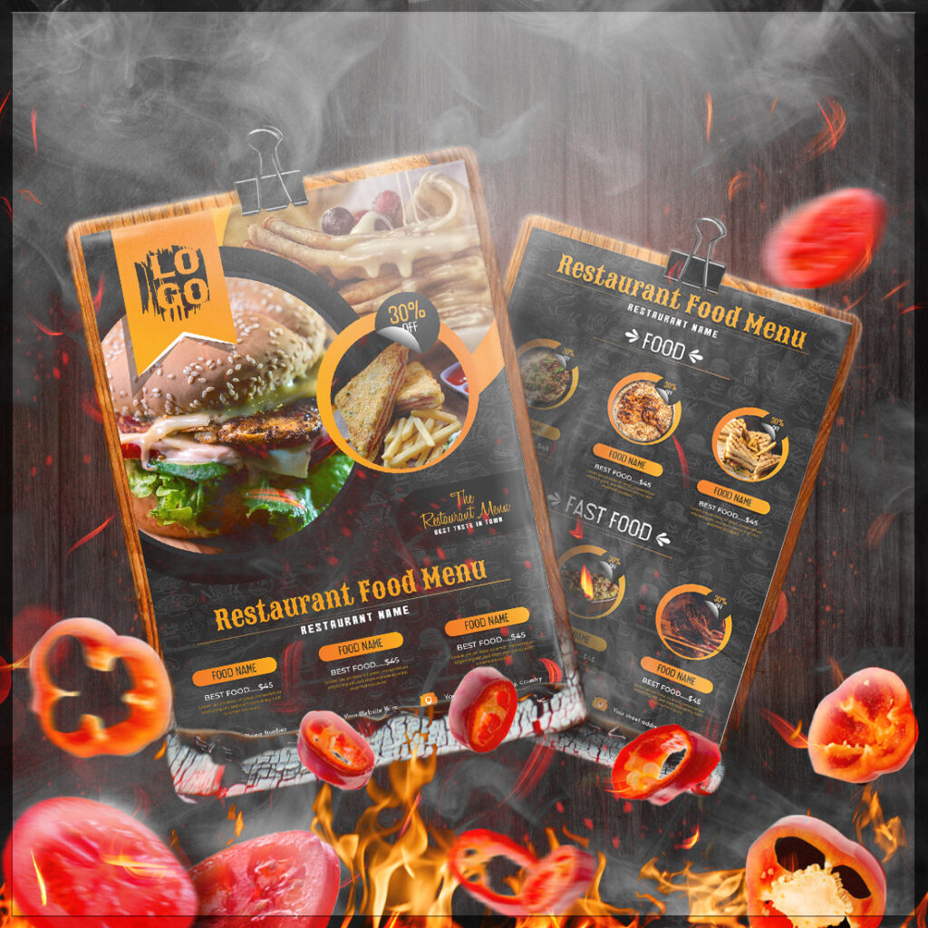 Professional restaurant food menu template. - MasterBundles
