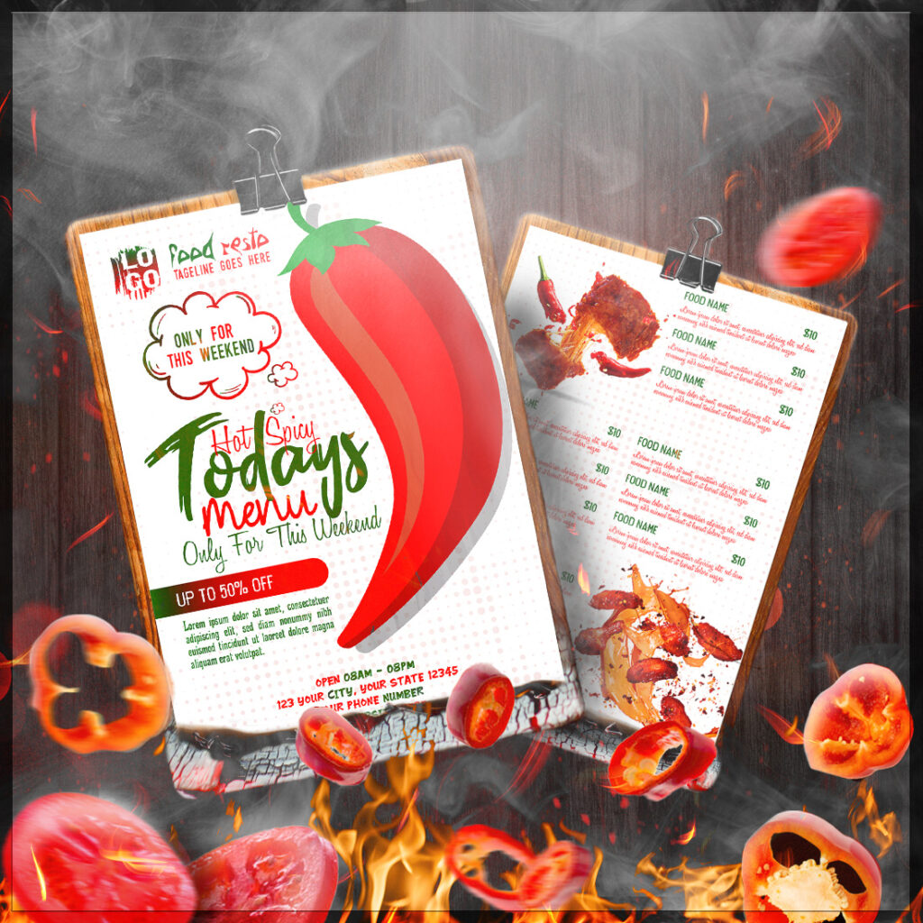 Professional restaurant food menu template, - MasterBundles