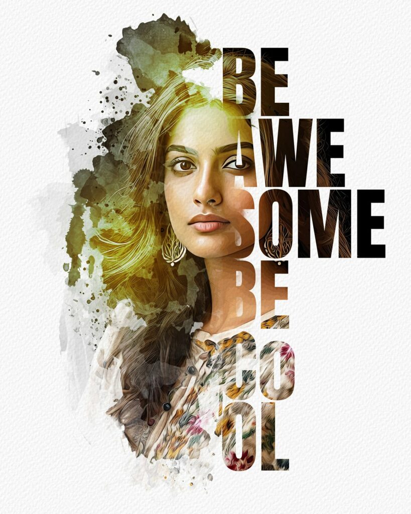 Typography portrait effect template - MasterBundles
