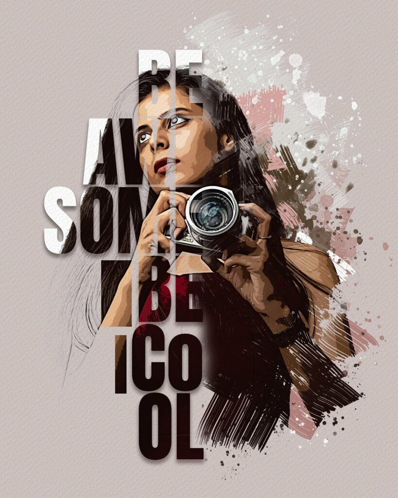 Typography portrait effect template - MasterBundles