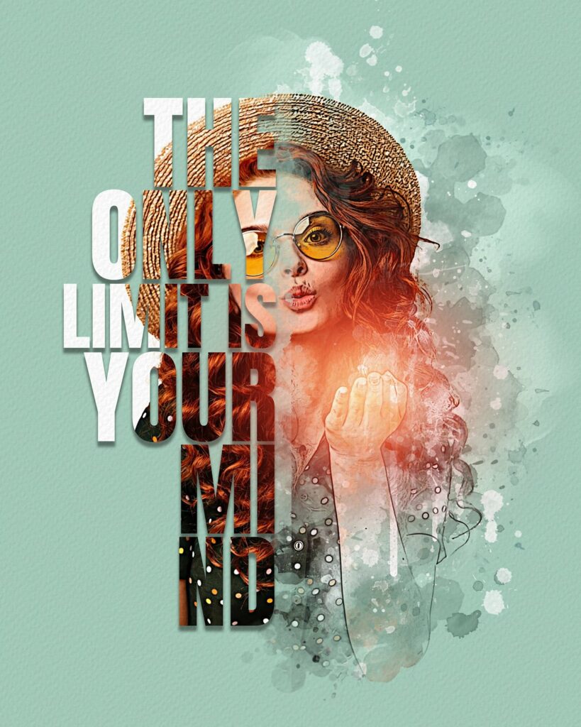 Typography portrait effect template - MasterBundles