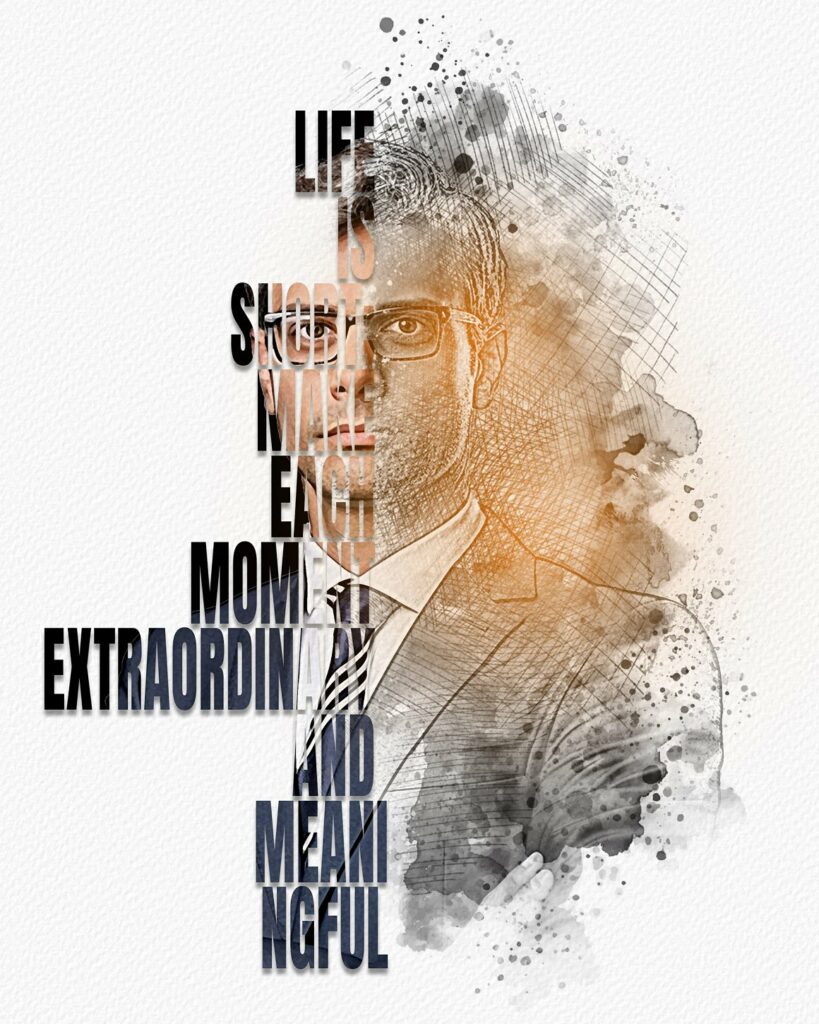 Text Masking Portrait Photo Painting - MasterBundles