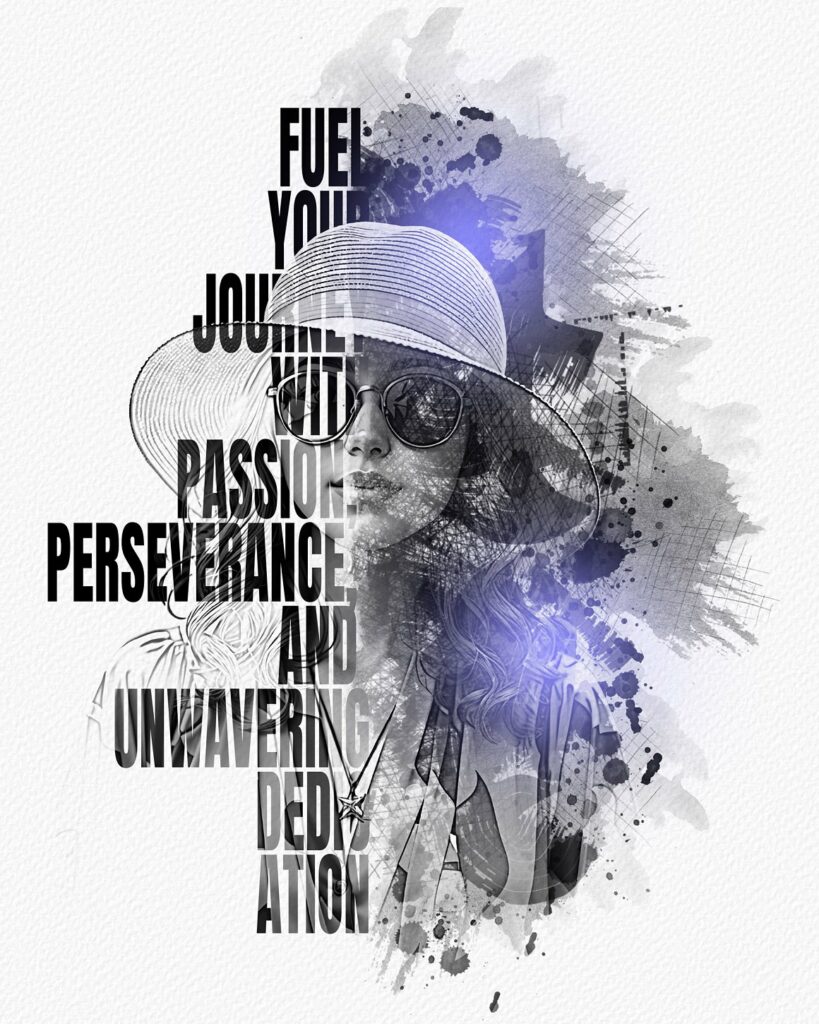 Text Masking Portrait Photo Painting - MasterBundles