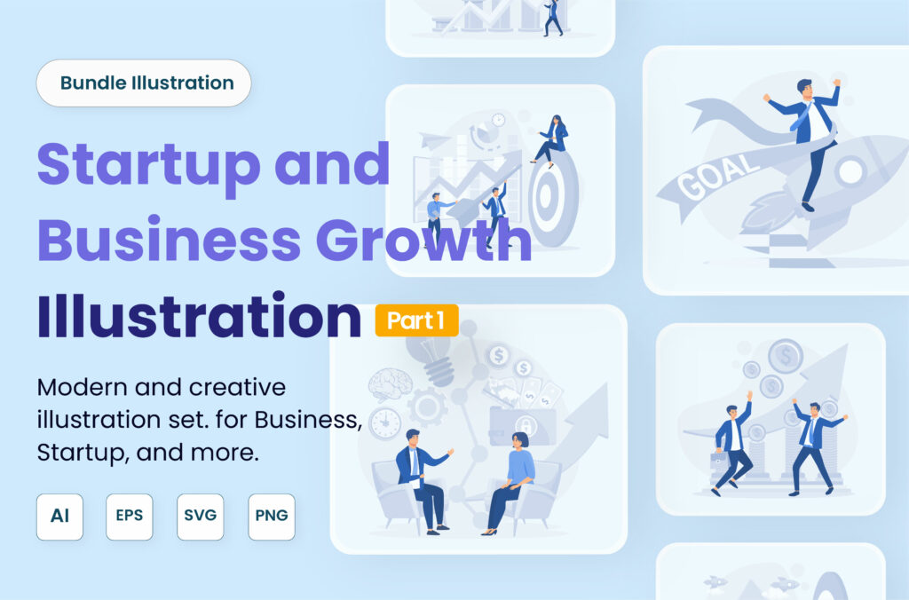 Startup & Business Growth Kit UI Illustrations for Web Apps ...