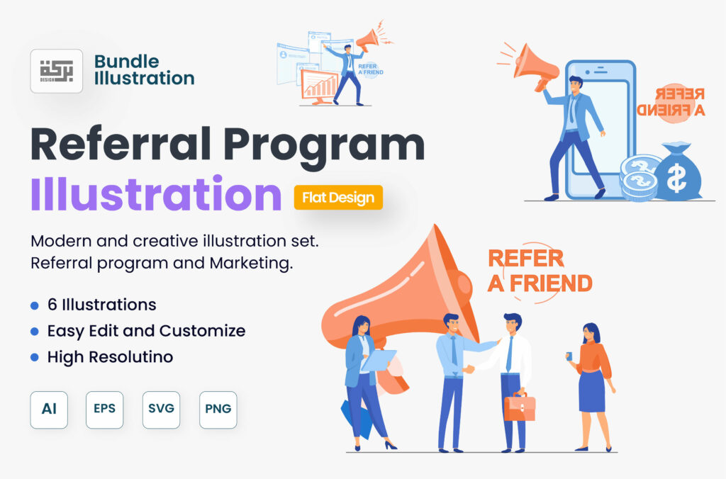 Referral Program UI Design Illustration in Marketing for App, Web ...