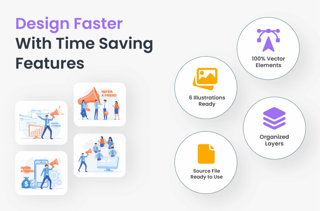 Referral Program UI Design Illustration in Marketing for App, Web ...