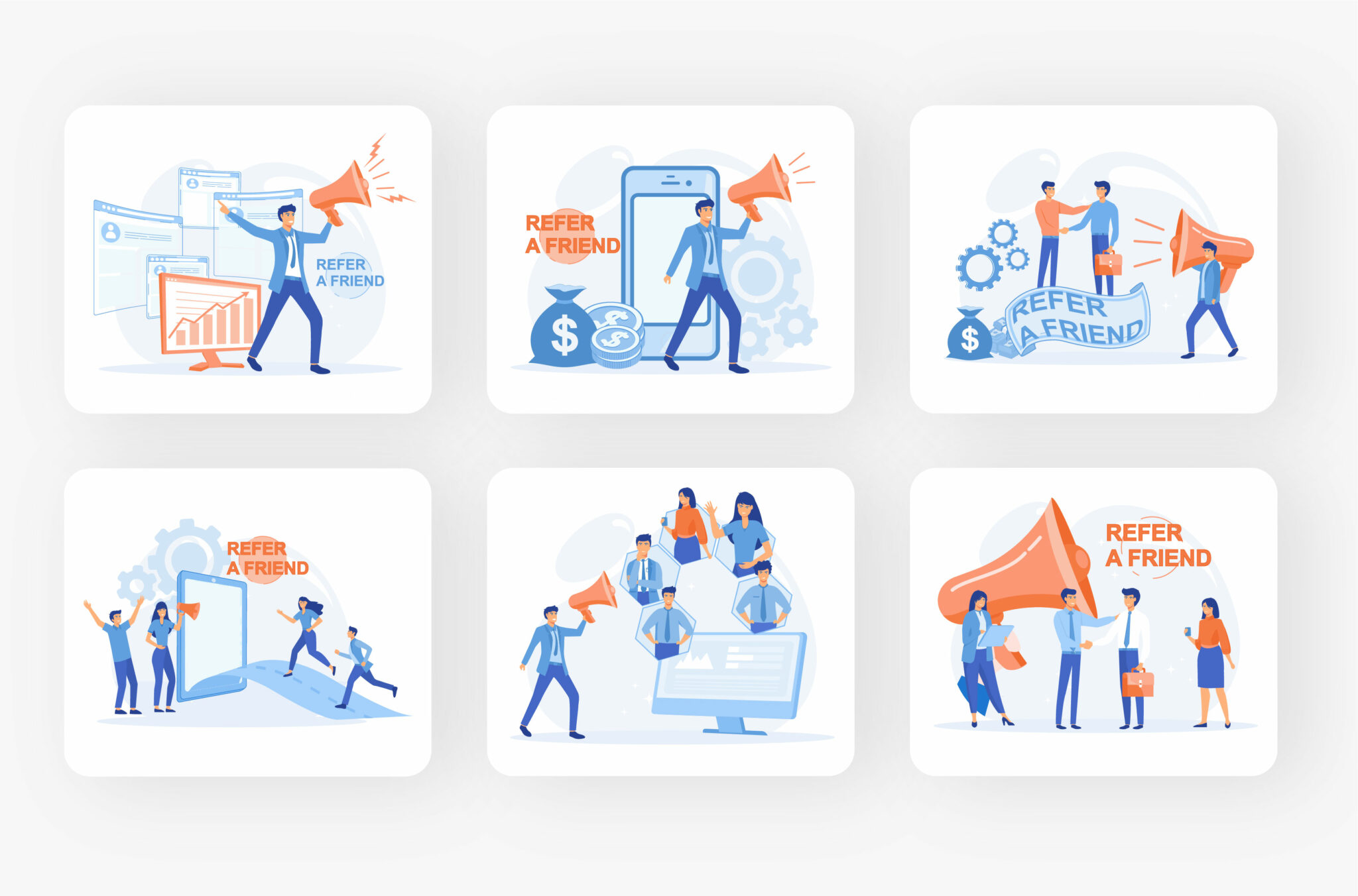 Referral Program UI Design Illustration in Marketing for App, Web ...