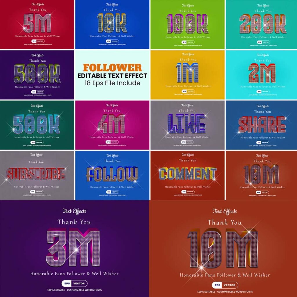 Editable Follower Text Effect - MasterBundles