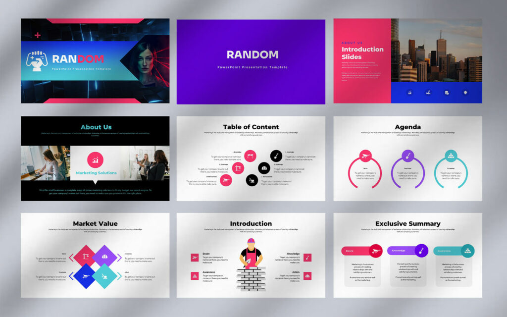 Random Hero Google Slide Presentation Template - MasterBundles