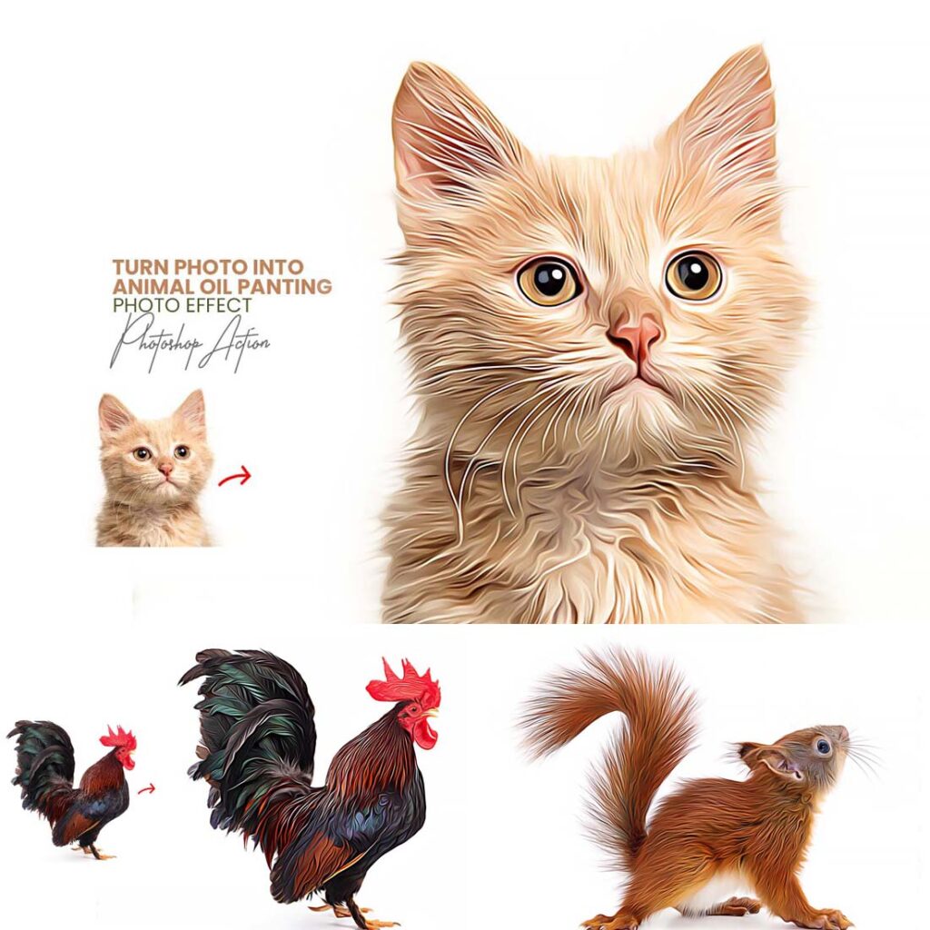 Turn photo into Animal Oil Panting - MasterBundles