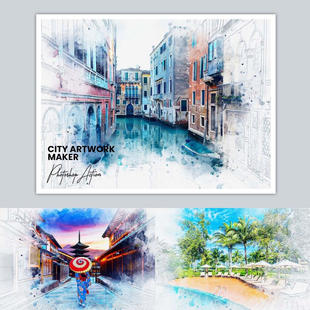 City Artwork Maker Photoshop Action - MasterBundles