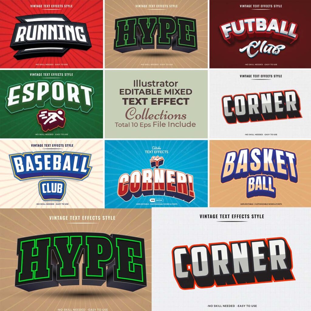 Vector Mixed Art Text Effect - MasterBundles