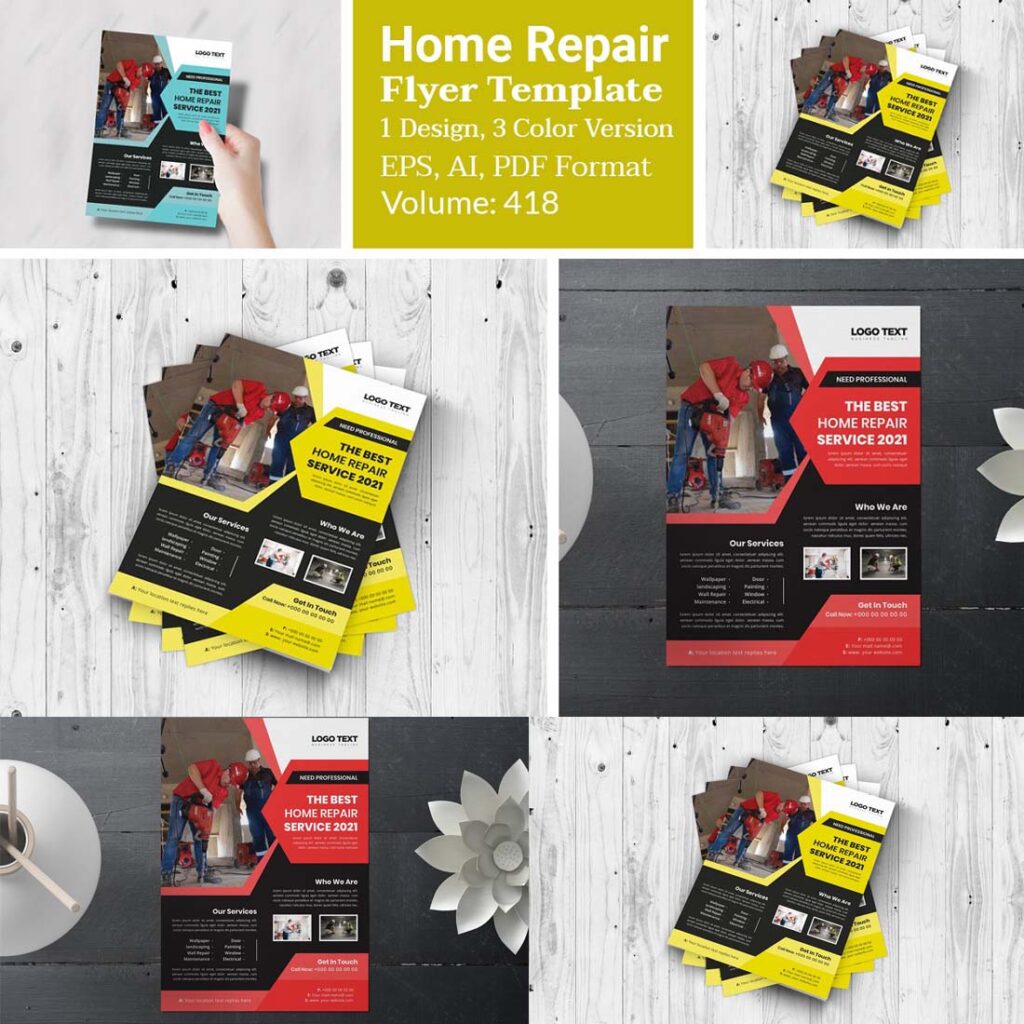 Professional House Repair Flyer - MasterBundles