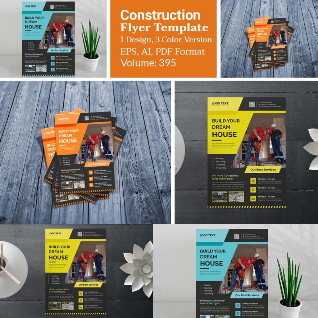Construction Company Flyer Design - MasterBundles