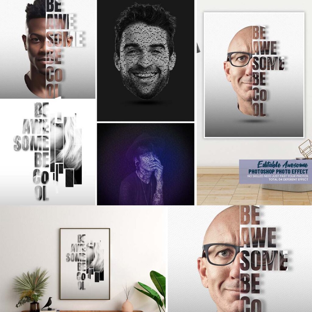Portrait Editable Text Photo Effect - MasterBundles