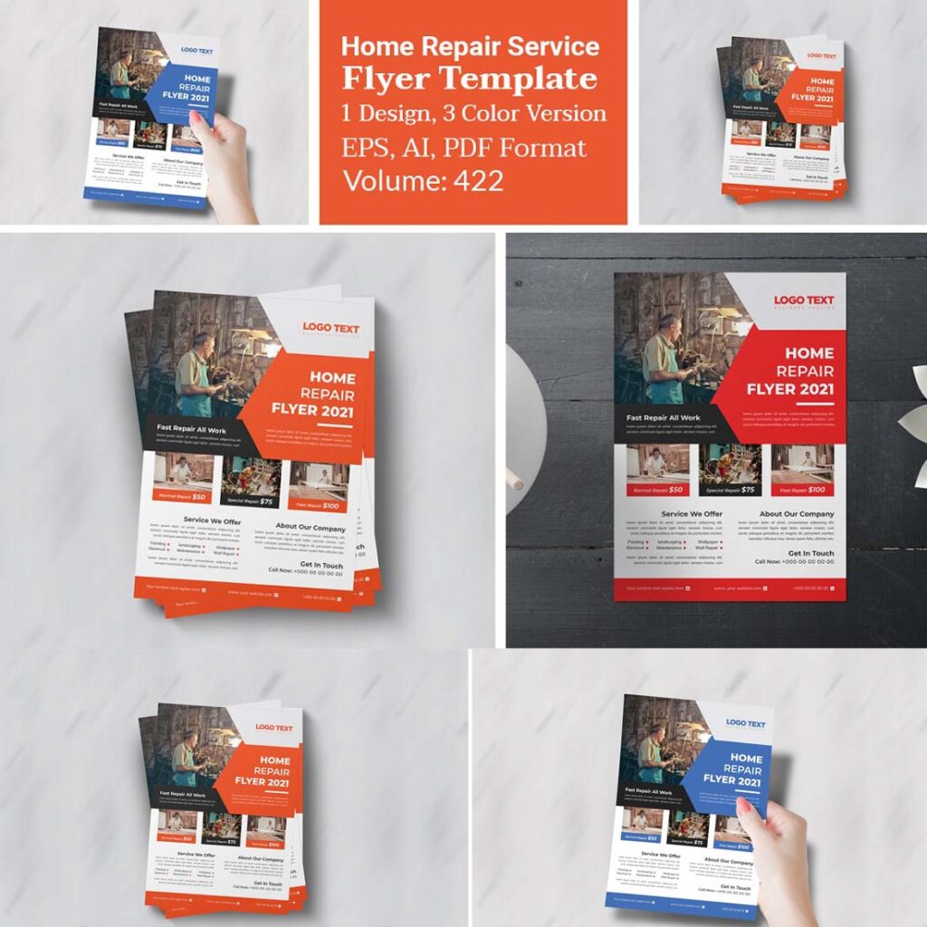 Repair Service Flyer Design - MasterBundles