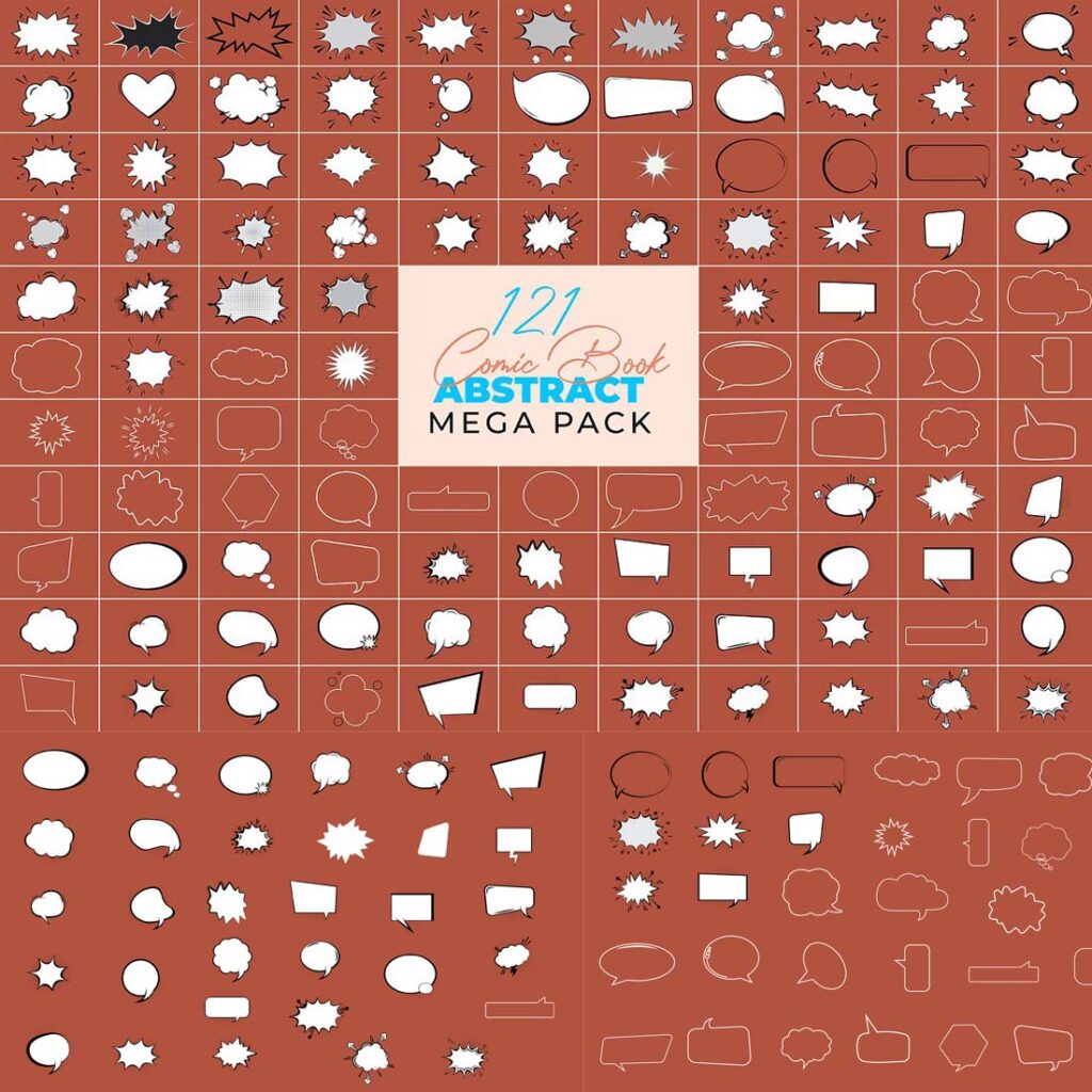 121 Vector Comic Shape Design - MasterBundles