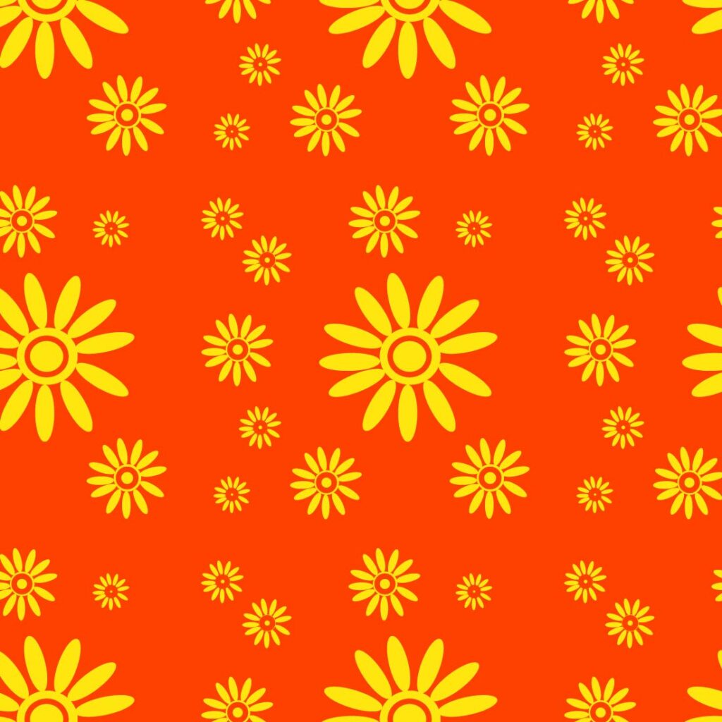 Orange color pattern with yellow flowers for fabrics, textiles ...