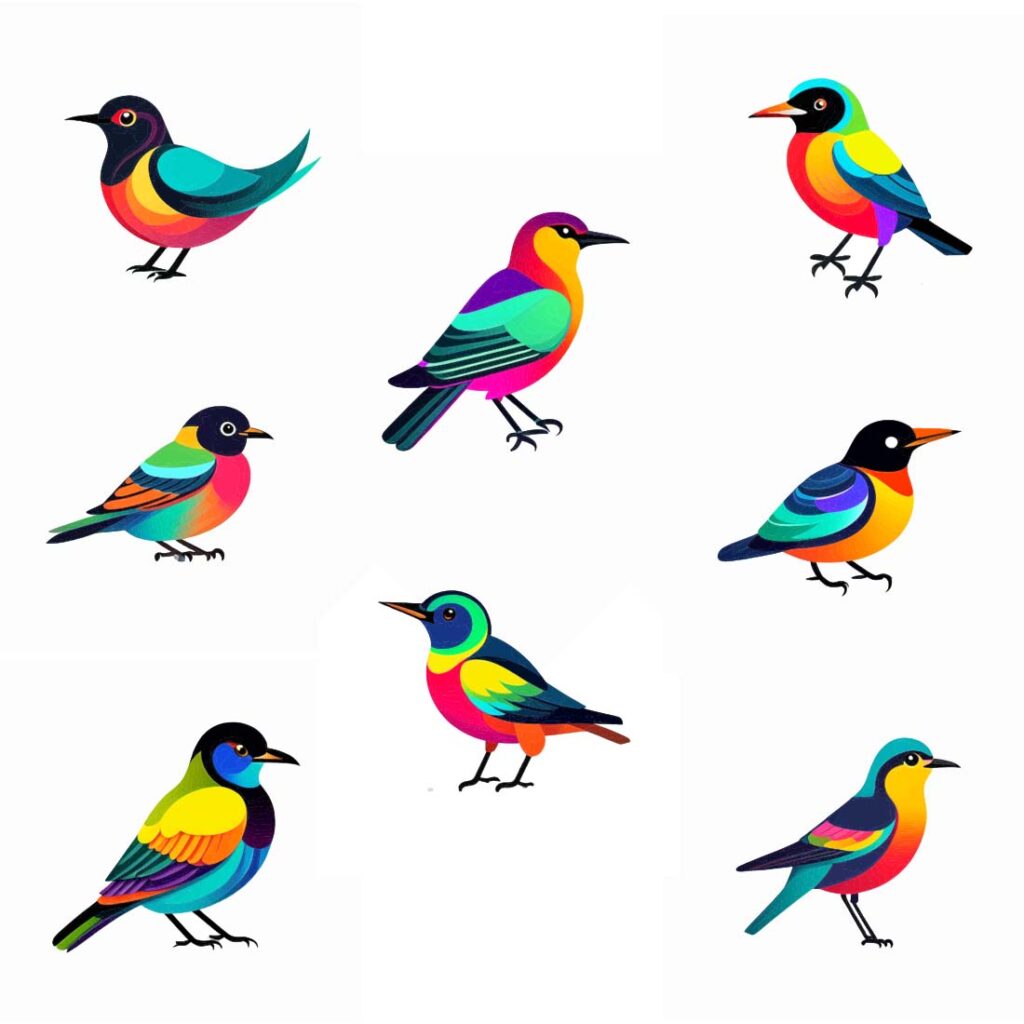 Bird logo design vector illustration . Beautiful multi colored bird ...