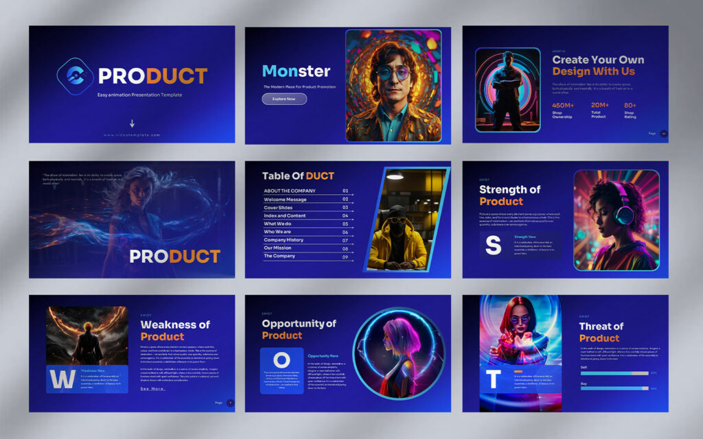 Product Monster Google Slide Presentation Template - MasterBundles