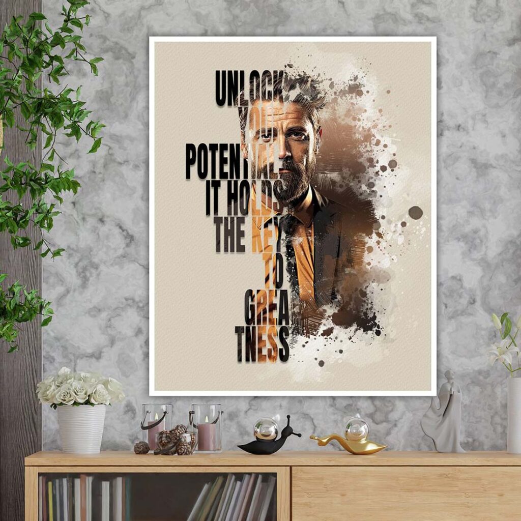 Text Masking Portrait Photo Painting - MasterBundles