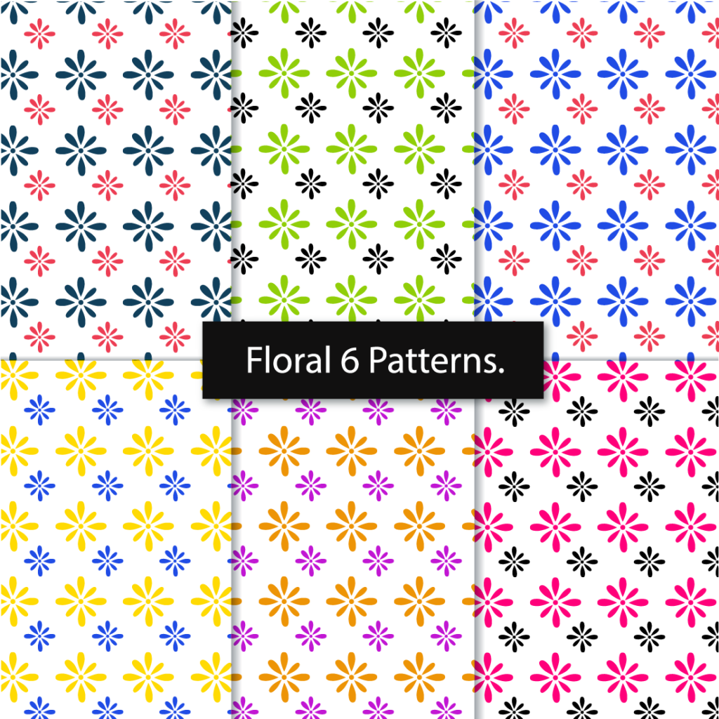 6+ vector pack of colorful spring patterns. - MasterBundles