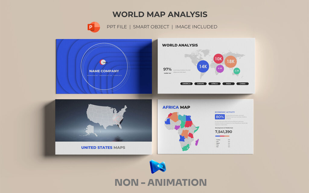 World Map Google Slide Presentation Template - MasterBundles