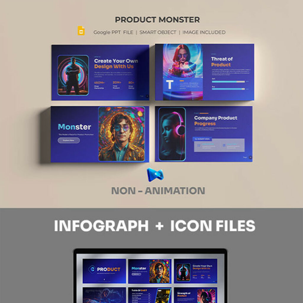Product Monster Google Slide Presentation Template - MasterBundles