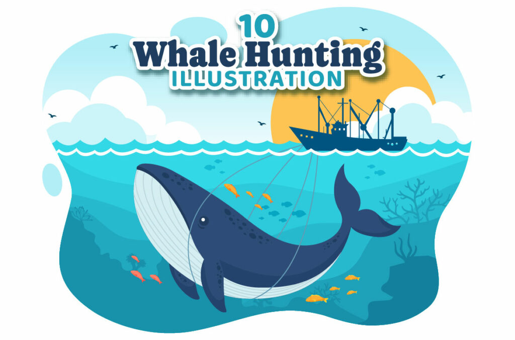 10 Whale Hunting Illustration - MasterBundles
