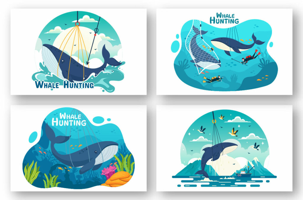 10 Whale Hunting Illustration - MasterBundles