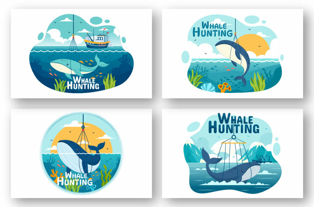 10 Whale Hunting Illustration - MasterBundles