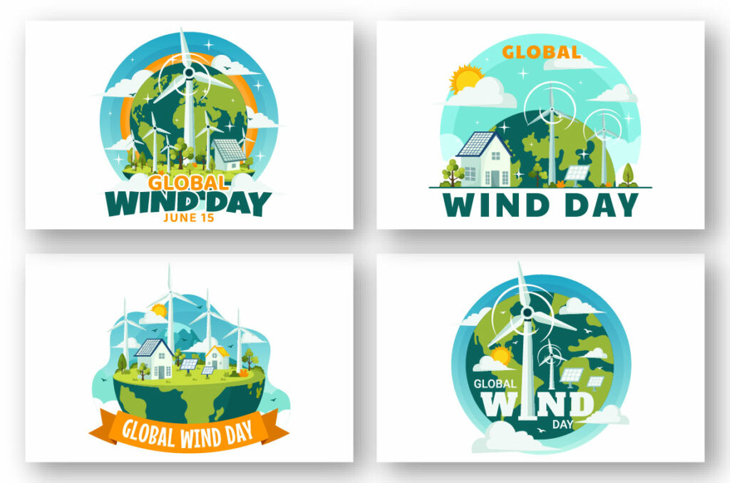 12 Global Wind Day Illustration - MasterBundles
